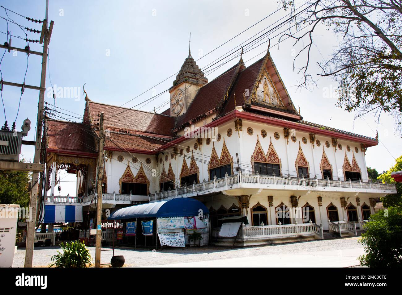 Ancient building antique ubosot of Wat Thap Kradan temple for thai ...
