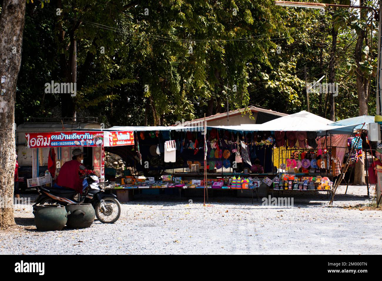 Local market stall hawker fot thai people travelers travel visit ...