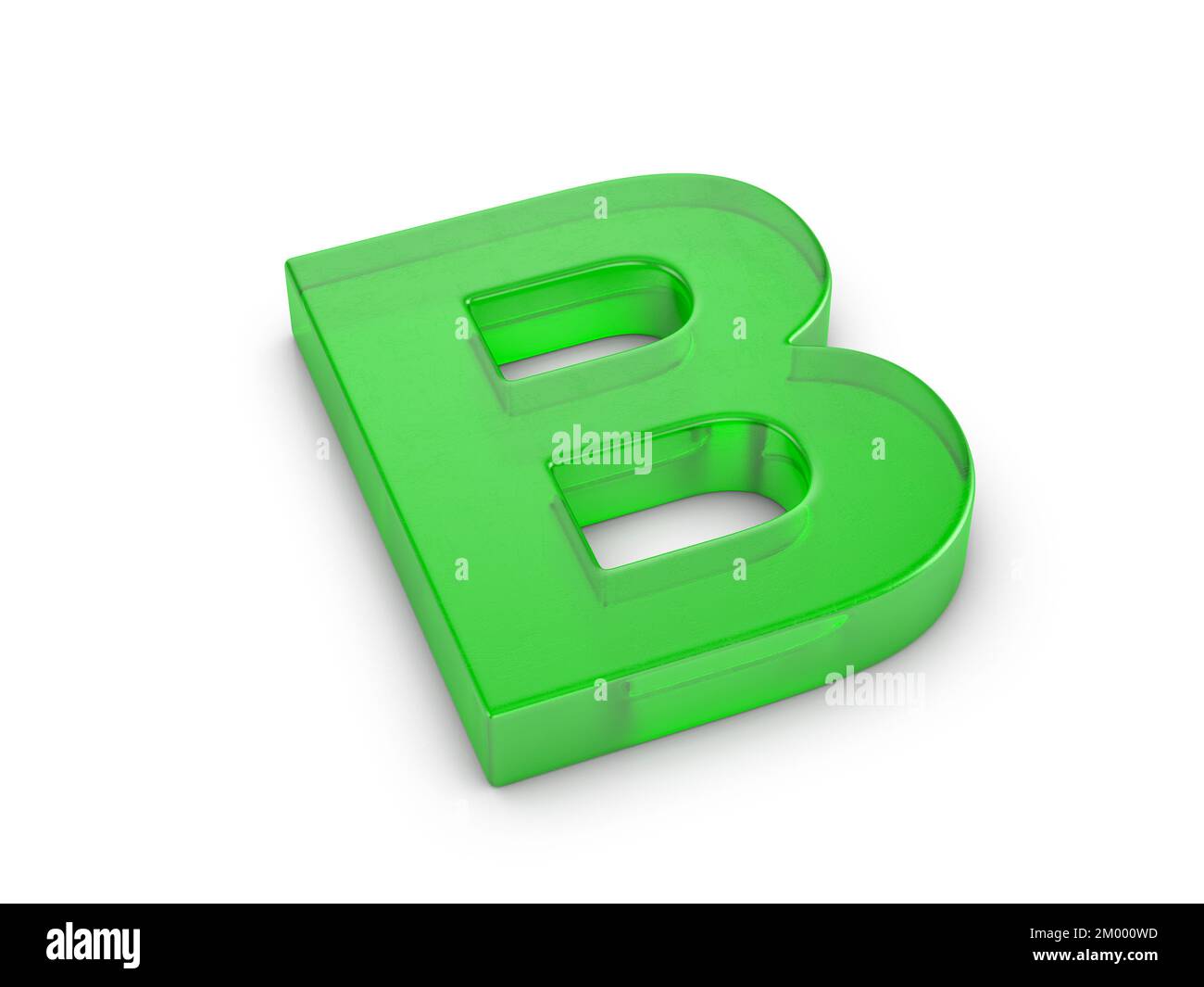 Glass letter B on a white background. 3d illustration Stock Photo - Alamy