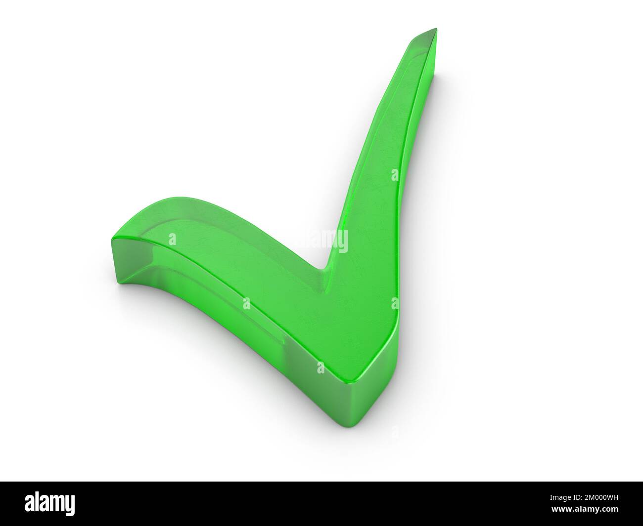 Glass check mark symbol on a white background. 3d illustration Stock ...