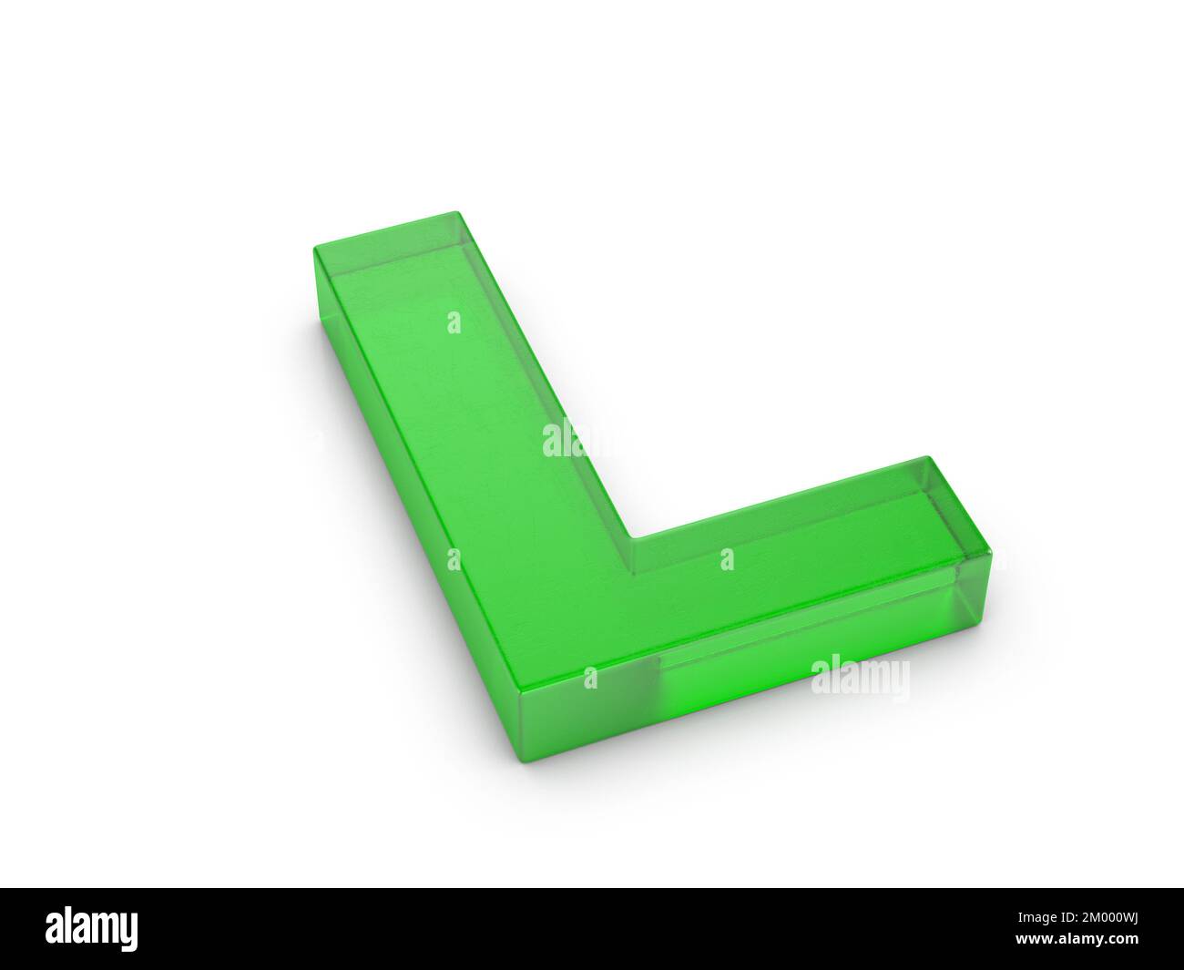 Glass letter L on a white background. 3d illustration Stock Photo - Alamy