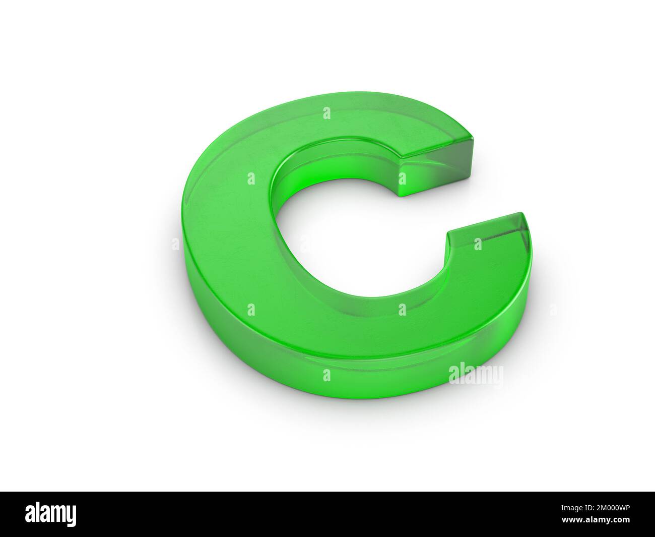 Glass letter C on a white background. 3d illustration Stock Photo - Alamy