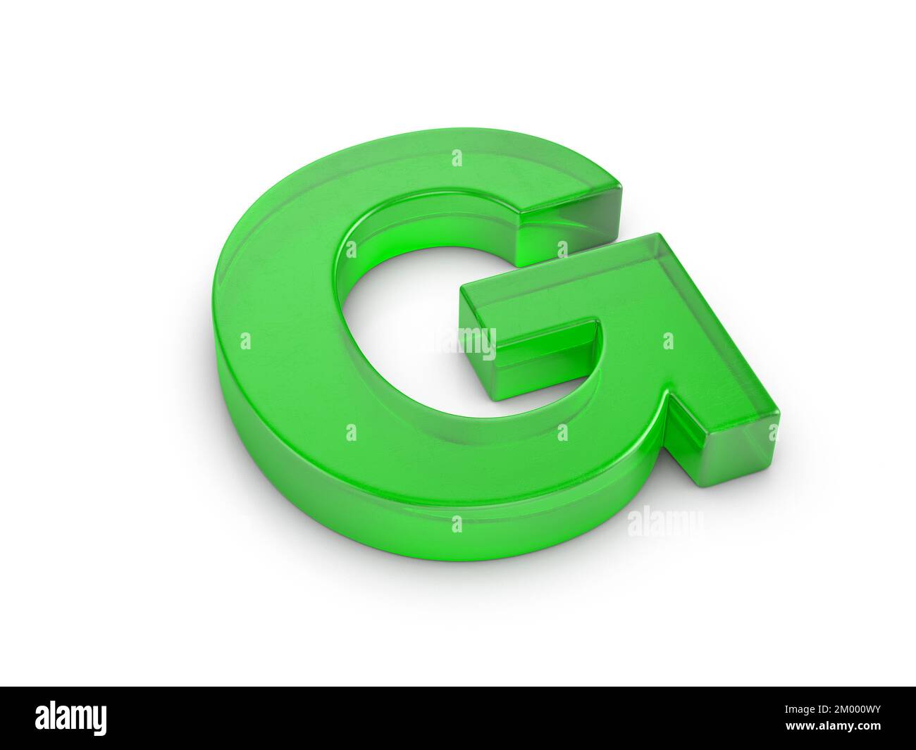 Glass letter G on a white background. 3d illustration Stock Photo - Alamy