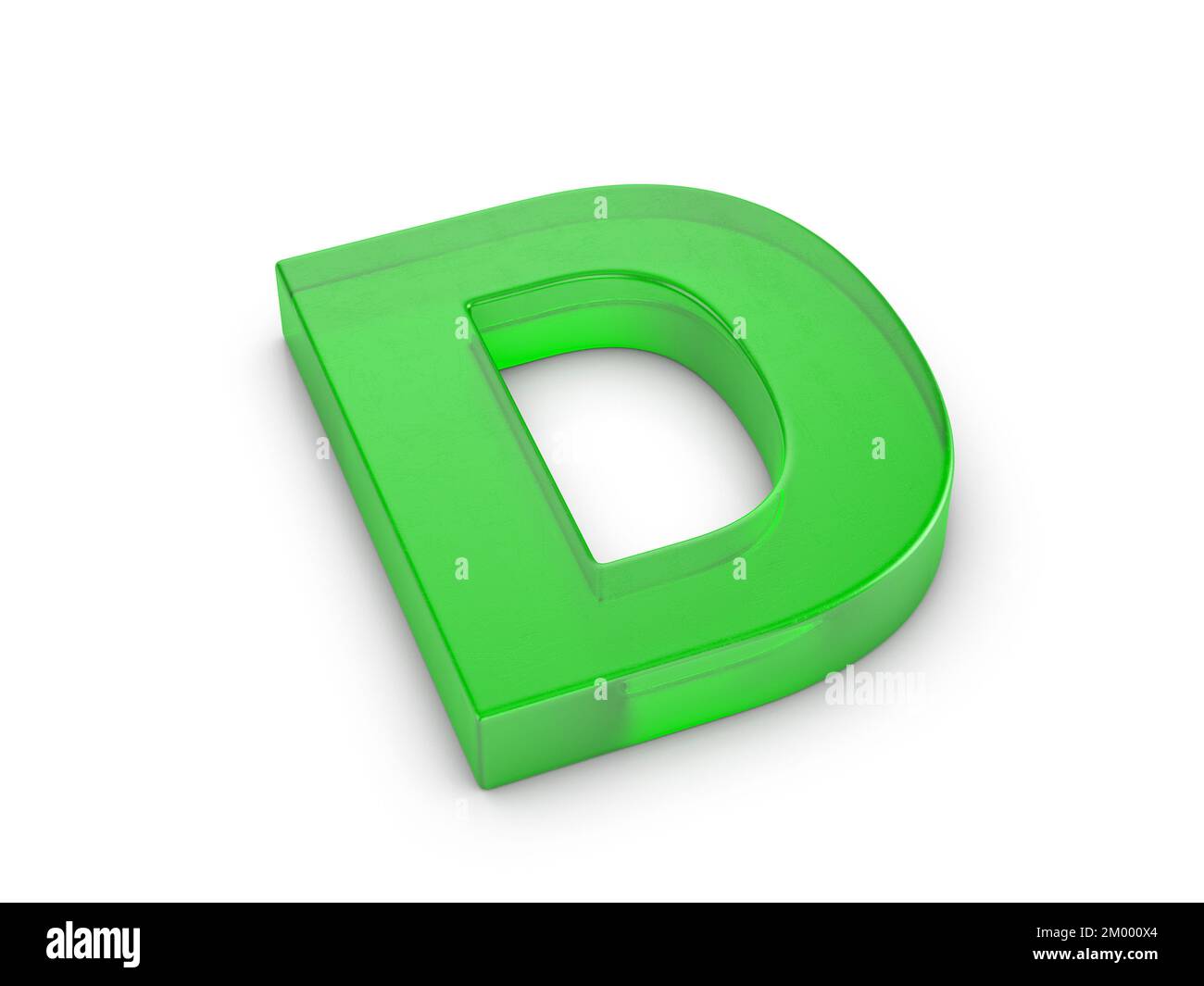 Glass letter D on a white background. 3d illustration Stock Photo - Alamy