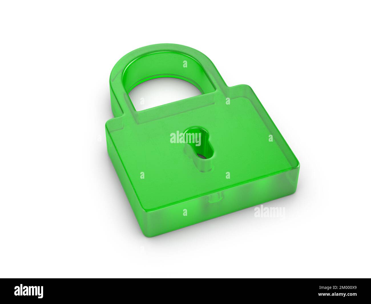 Glass padlock symbol on a white background. 3d illustration Stock Photo ...