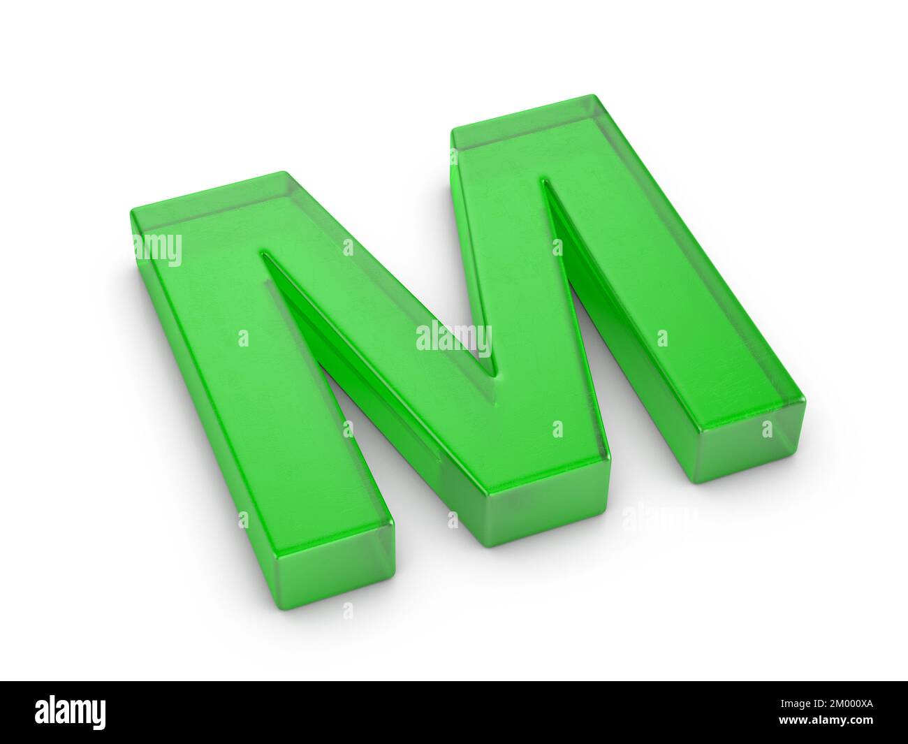 Glass letter M on a white background. 3d illustration Stock Photo - Alamy