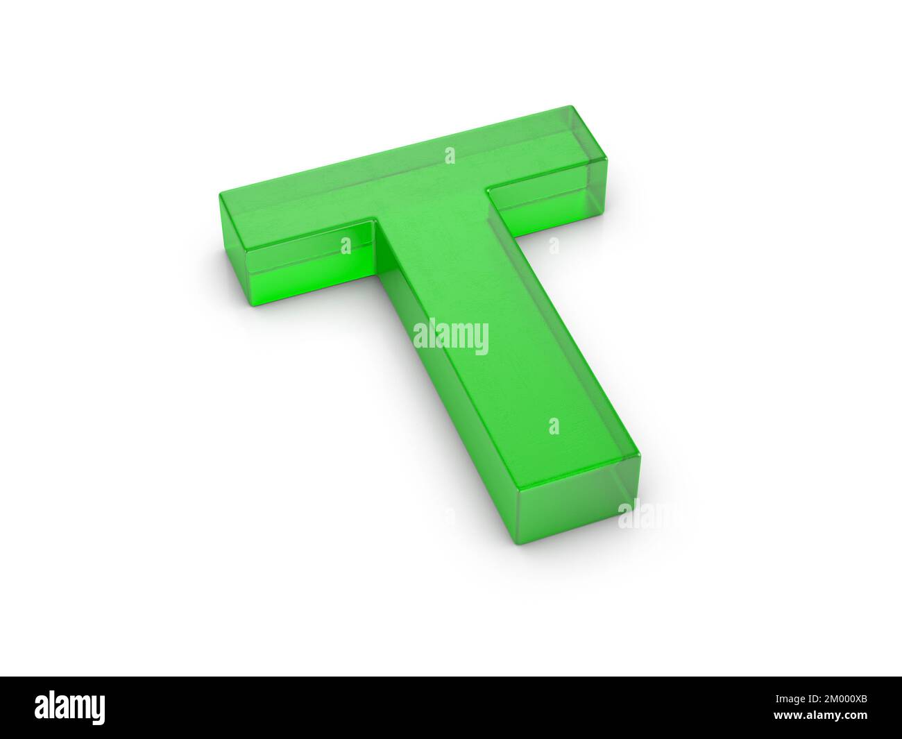 Glass letter T on a white background. 3d illustration Stock Photo - Alamy
