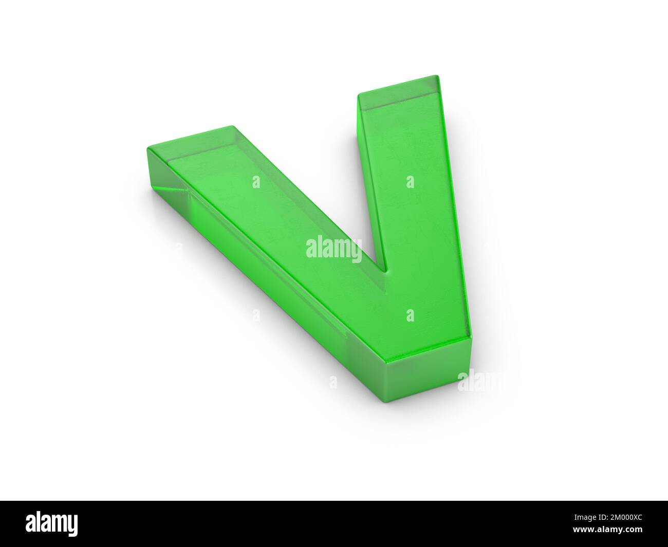 Glass letter V on a white background. 3d illustration Stock Photo - Alamy