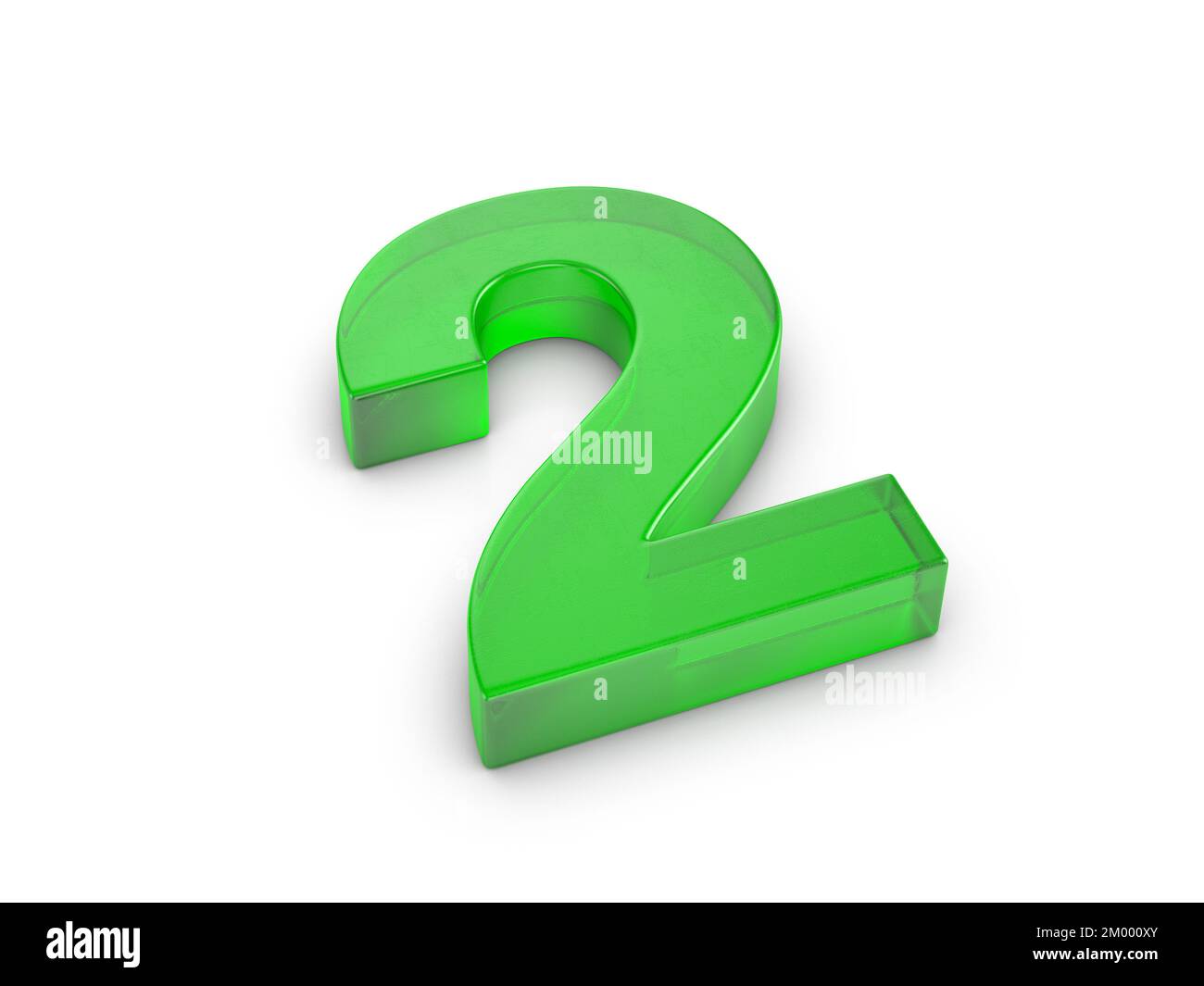 Glass number Two on a white background. 3d illustration Stock Photo - Alamy