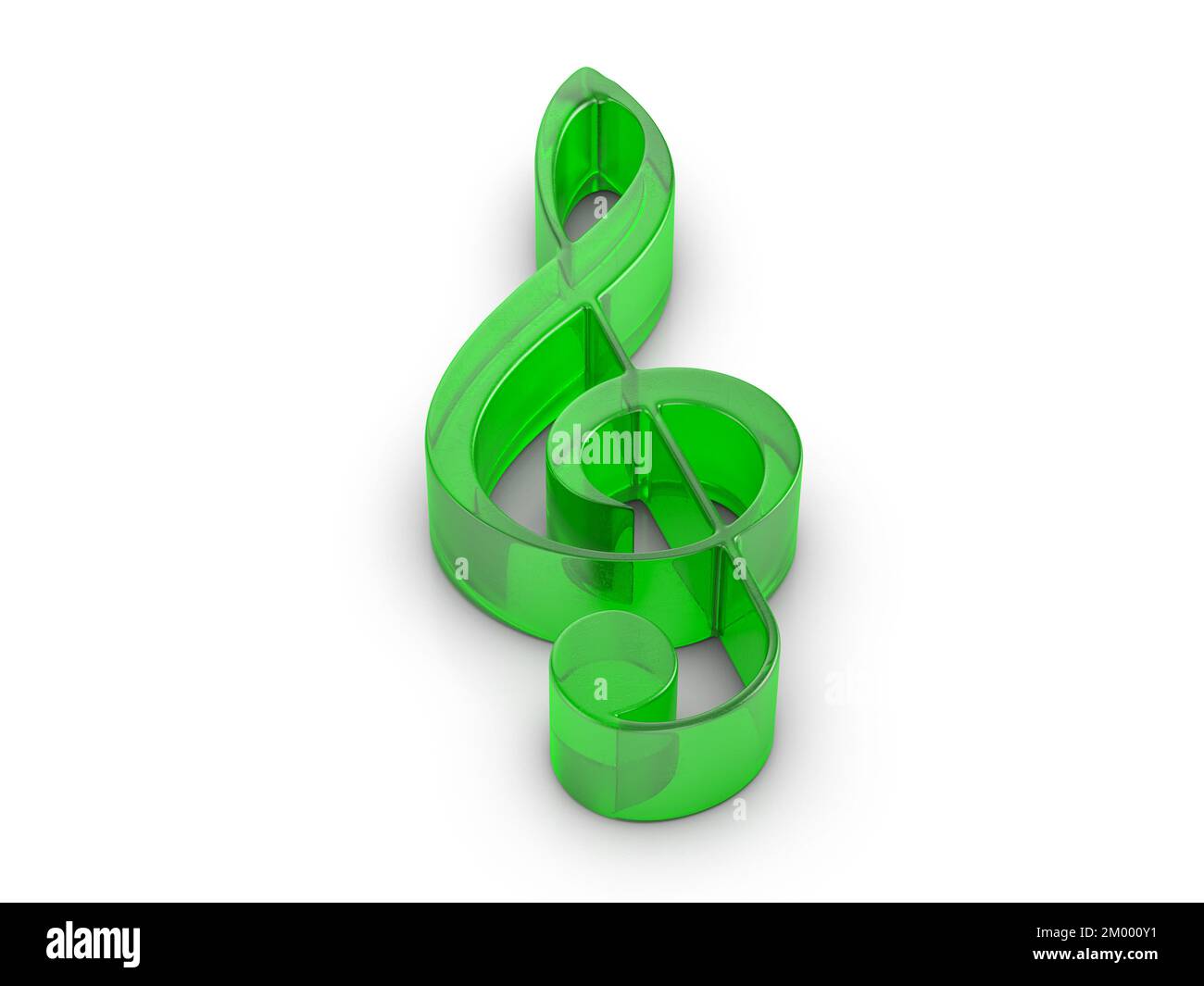 Glass music note symbol 2 on a white background. 3d illustration Stock ...