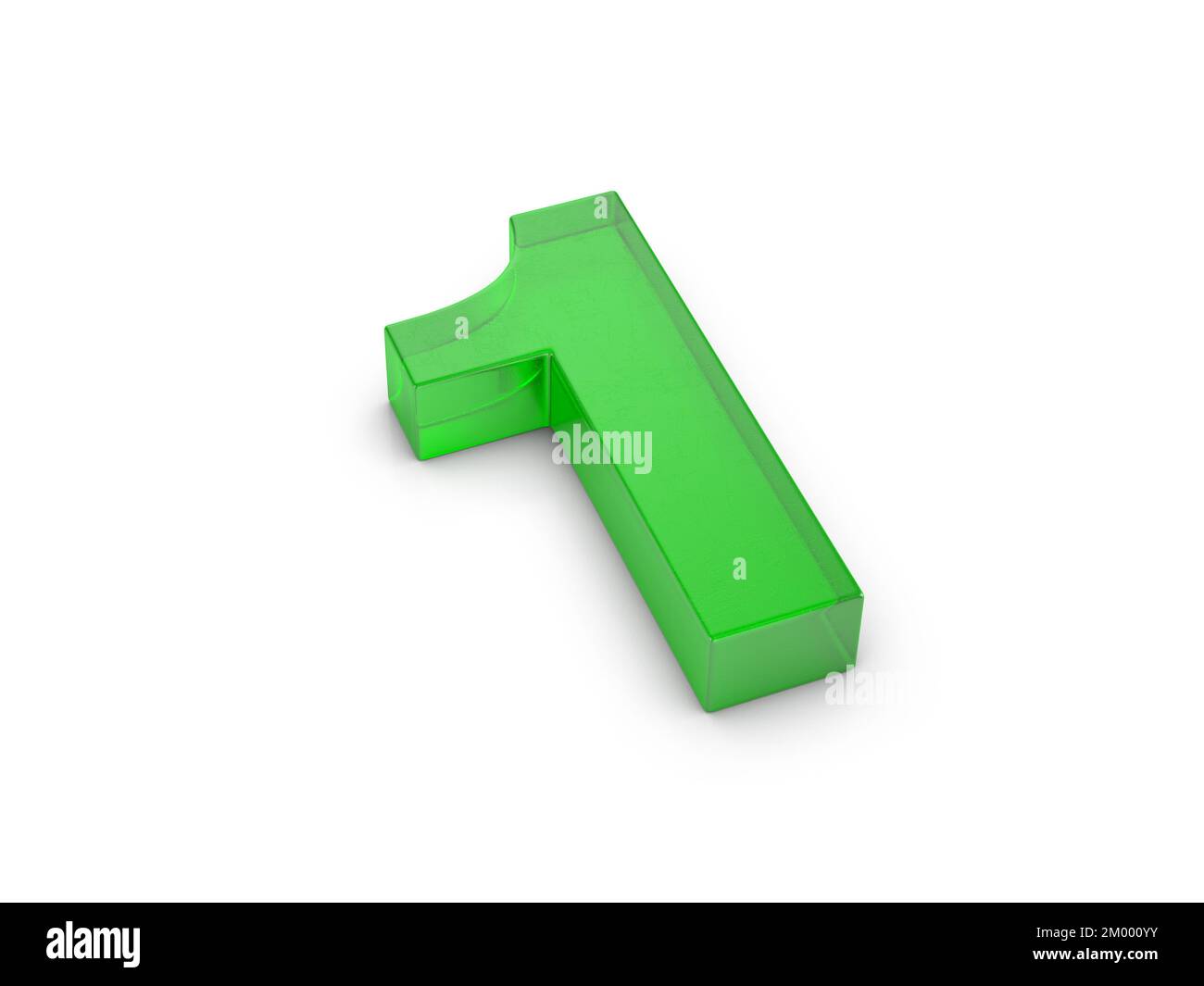 Glass number One on a white background. 3d illustration Stock Photo - Alamy