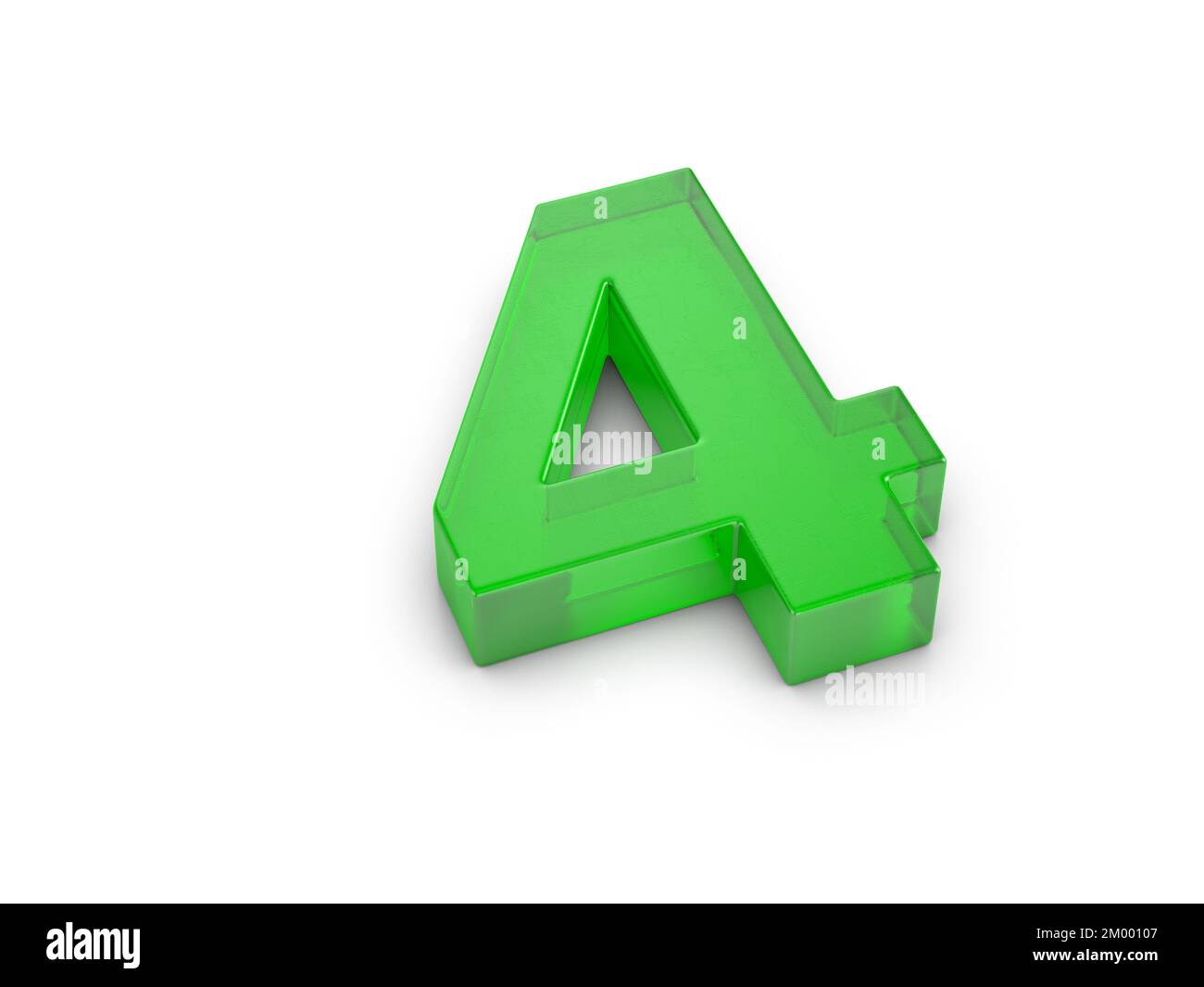 Glass number Four on a white background. 3d illustration Stock Photo ...