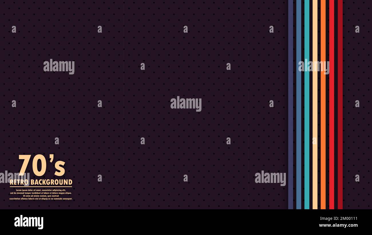 Simple abstract retro futuristic design in 70's style with colorful ...