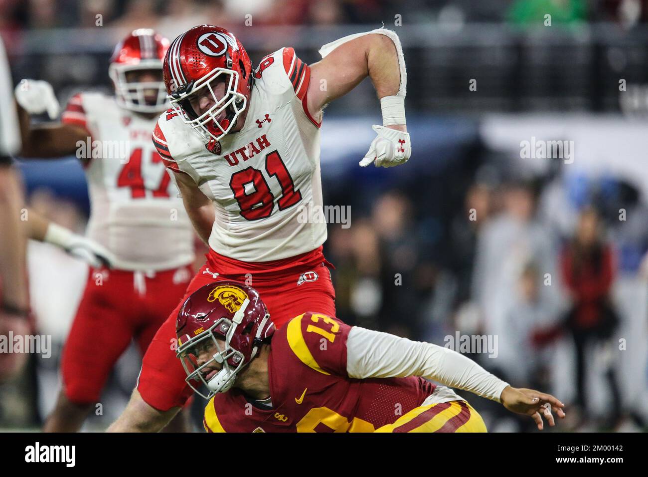 Las Vegas, NV, USA. 2nd Dec, 2022. Connor O'Toole (81) celebrates after ...