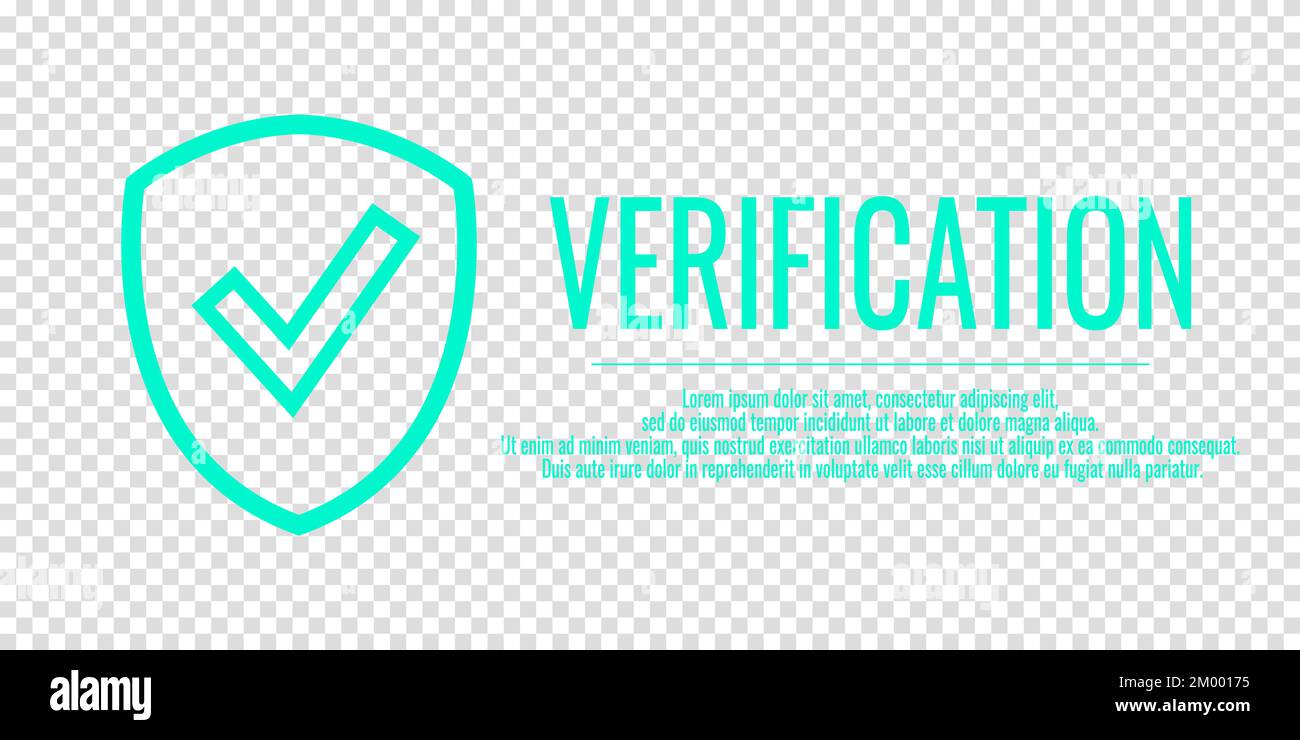 Vector illustration with word Verification on a transparent background ...