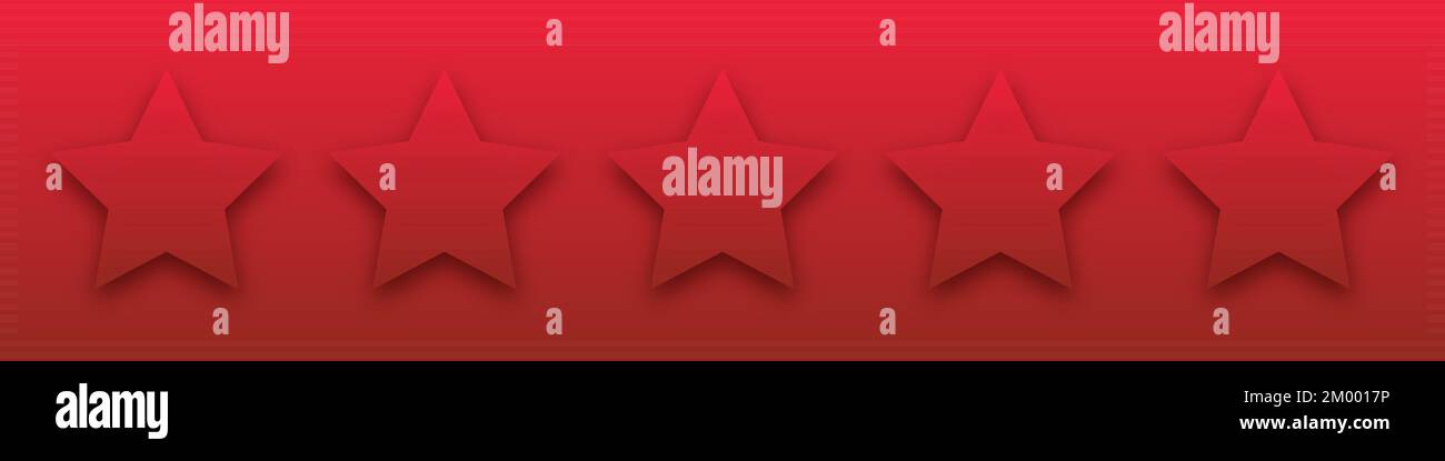 Star red icon on red background. Customer feedback concept. Vector 5 ...