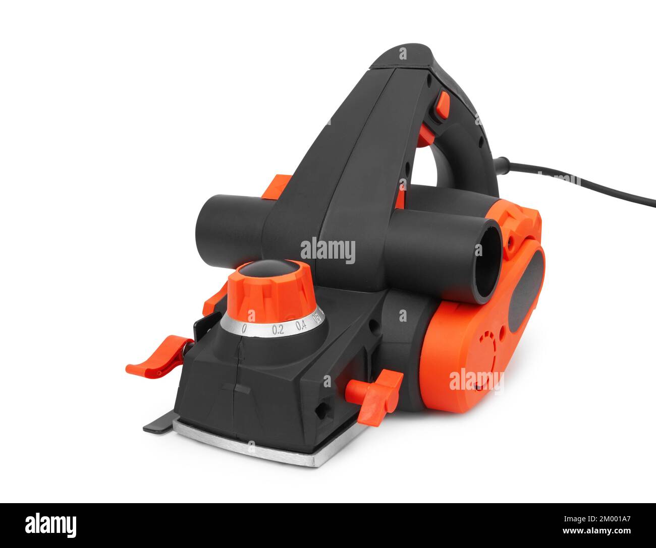 Powerful electric planer isolated on white background Stock Photo - Alamy