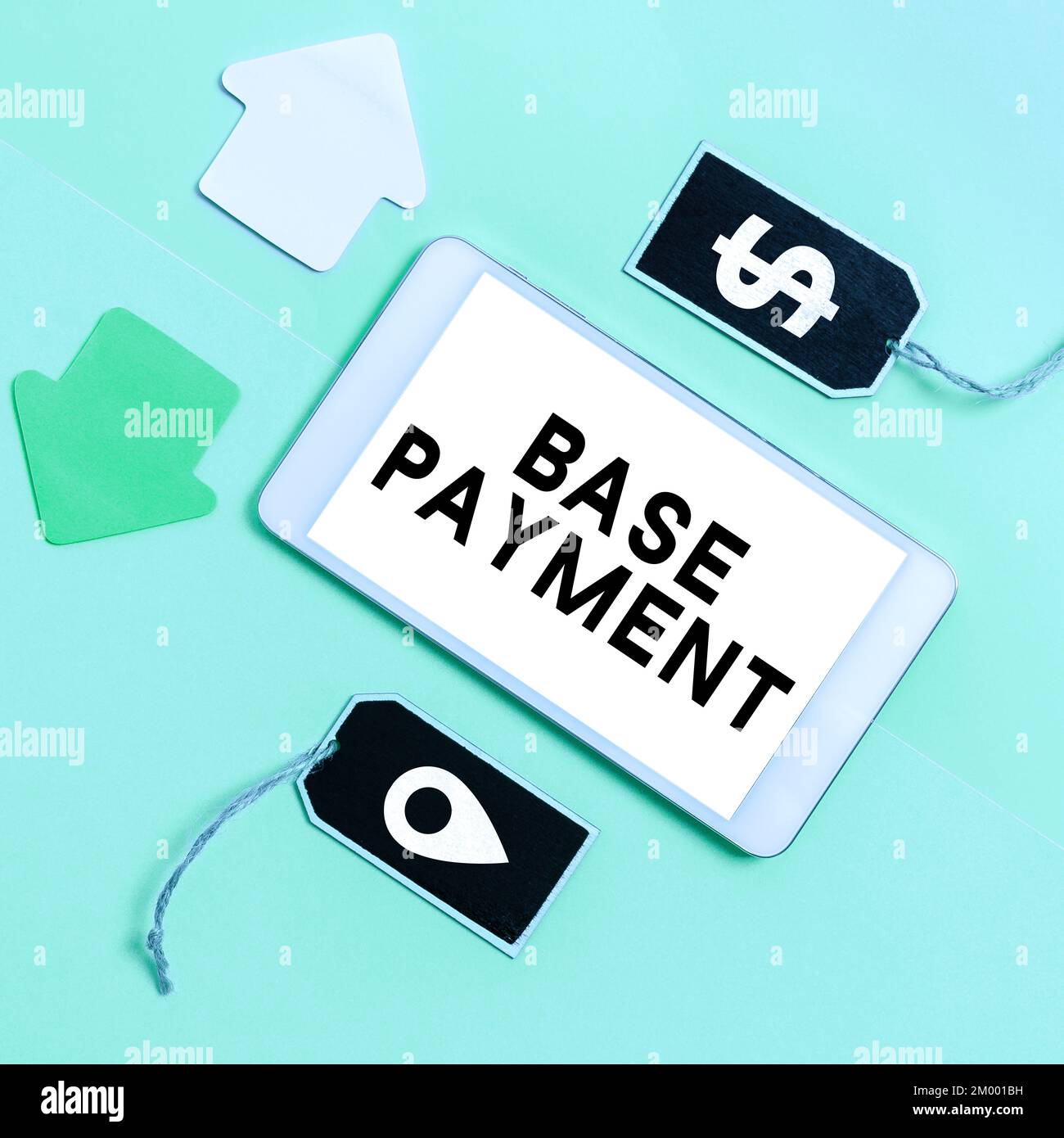 Text caption presenting Base Payment. Concept meaning amount of pay for ...