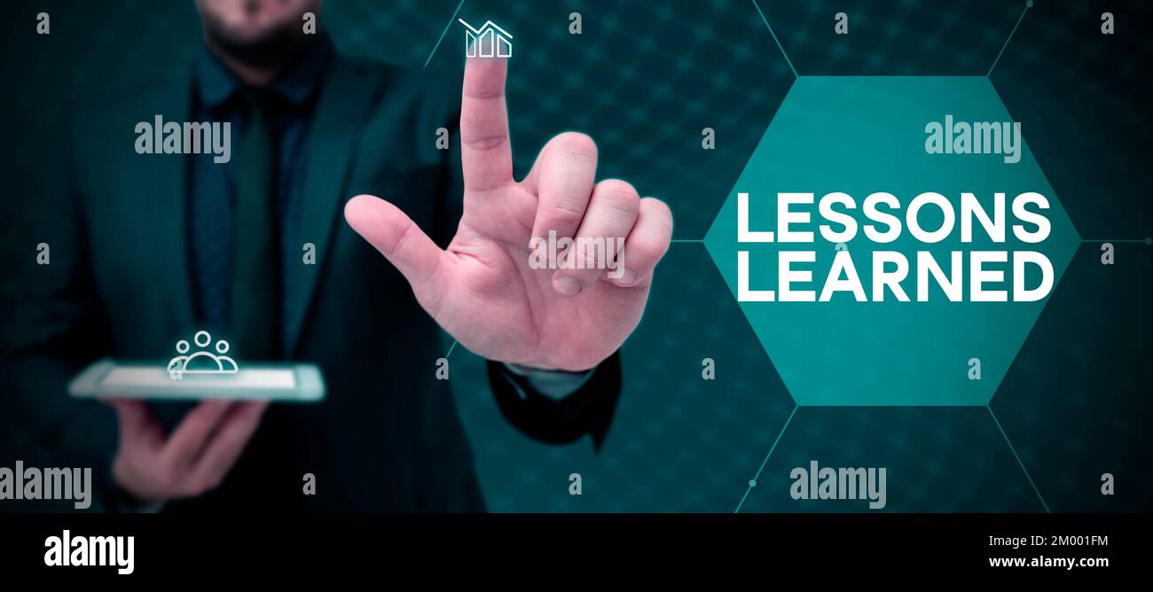 Sign displaying Lessons Learned. Business concept Promote share and use ...