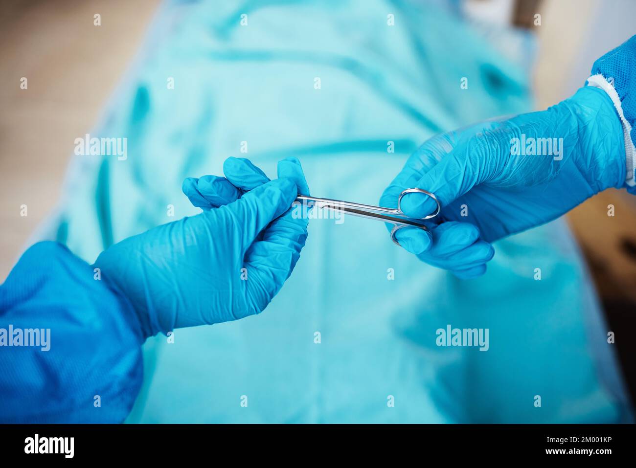 Scissor, hands and surgery for healthcare, medical or emergency room ...