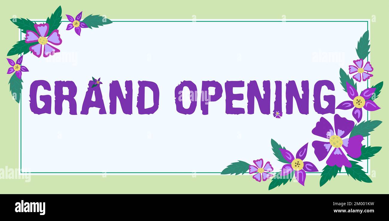 Text caption presenting Grand Opening. Business approach Ribbon Cutting ...