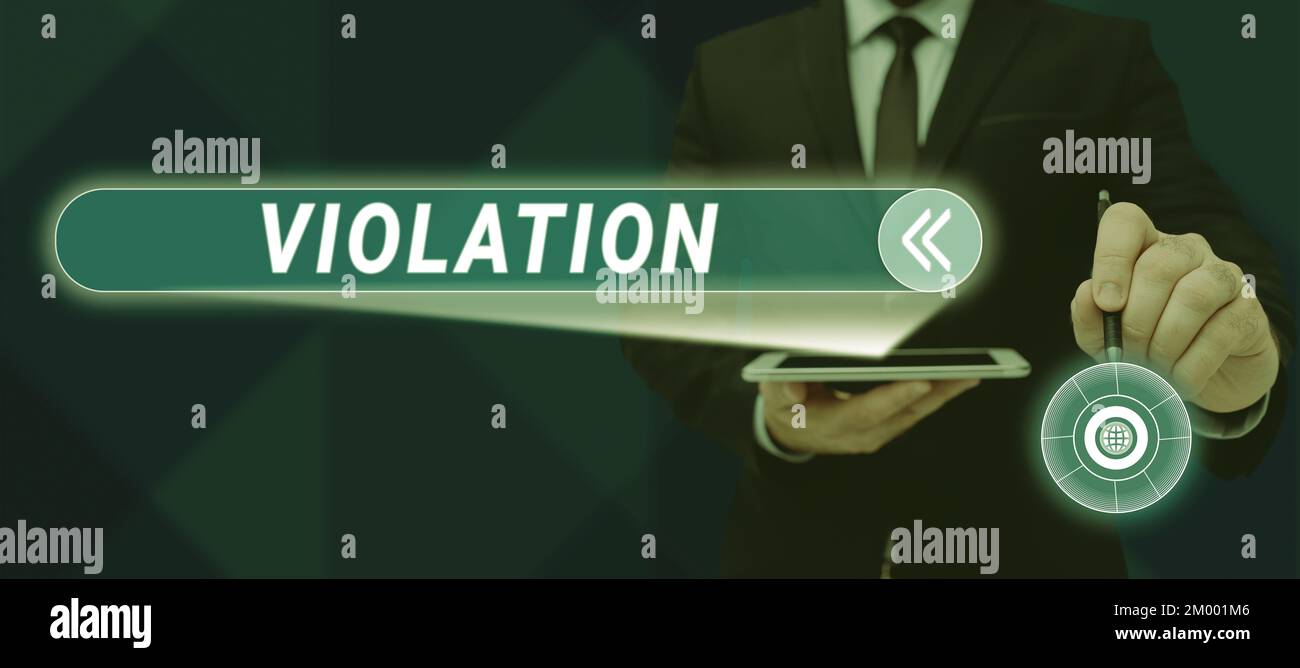 Text showing inspiration Violation. Internet Concept an infringement of ...