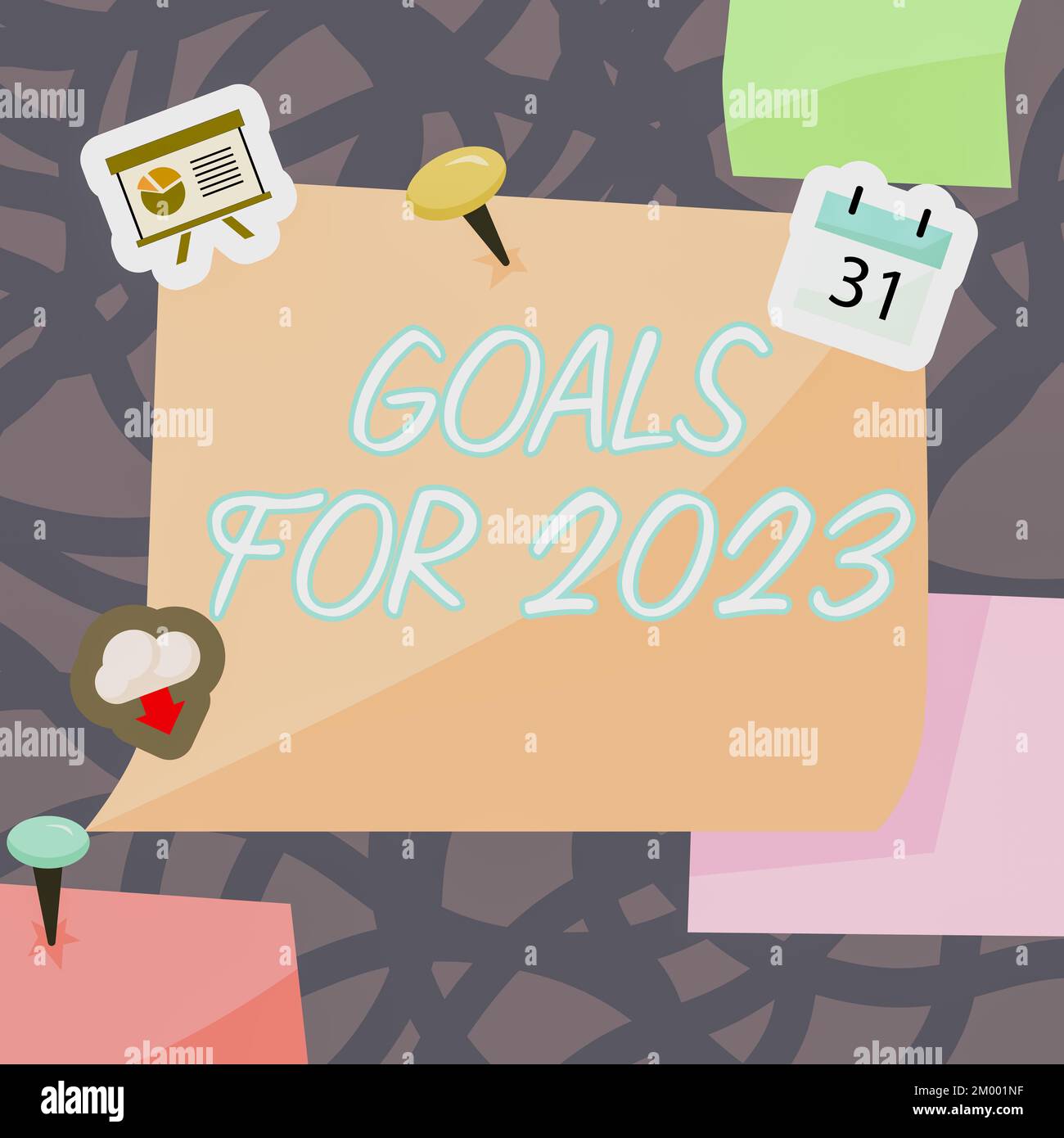 Inspiration showing sign Goals For 2023. Word Written on The following ...