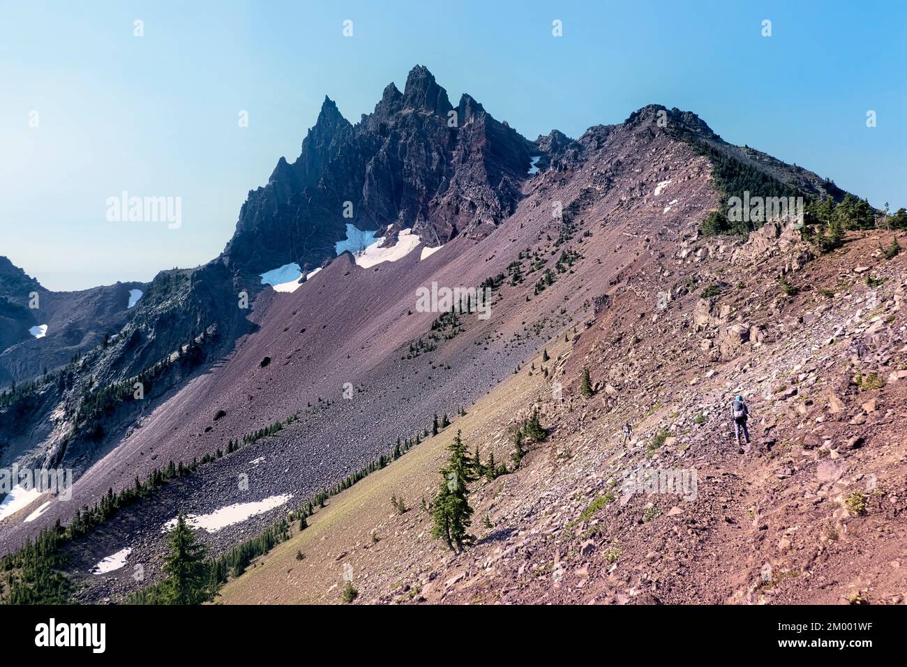 Hiking under Three Fingered Jack, Pacific Crest Trail, Oregon, USA ...