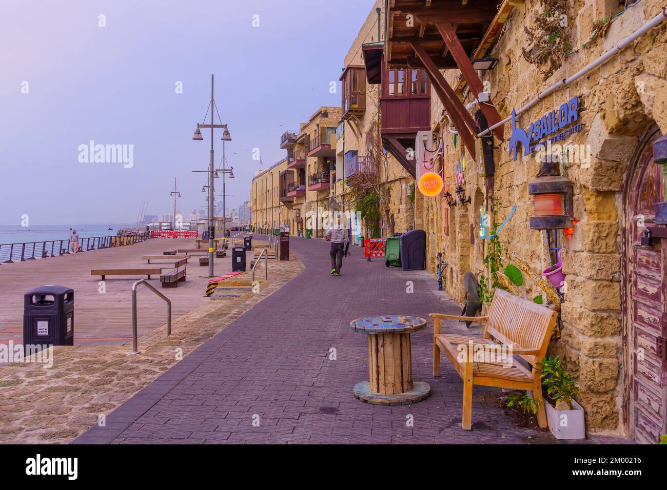 Tel-Aviv, Israel - November 29, 2022: Sunrise scene of the old Jaffa ...