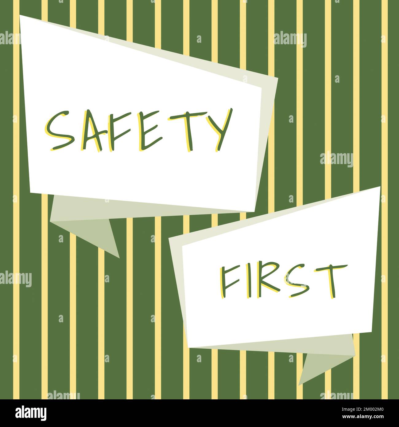 Handwriting text Safety First. Word for Avoid any unnecessary risk Live ...
