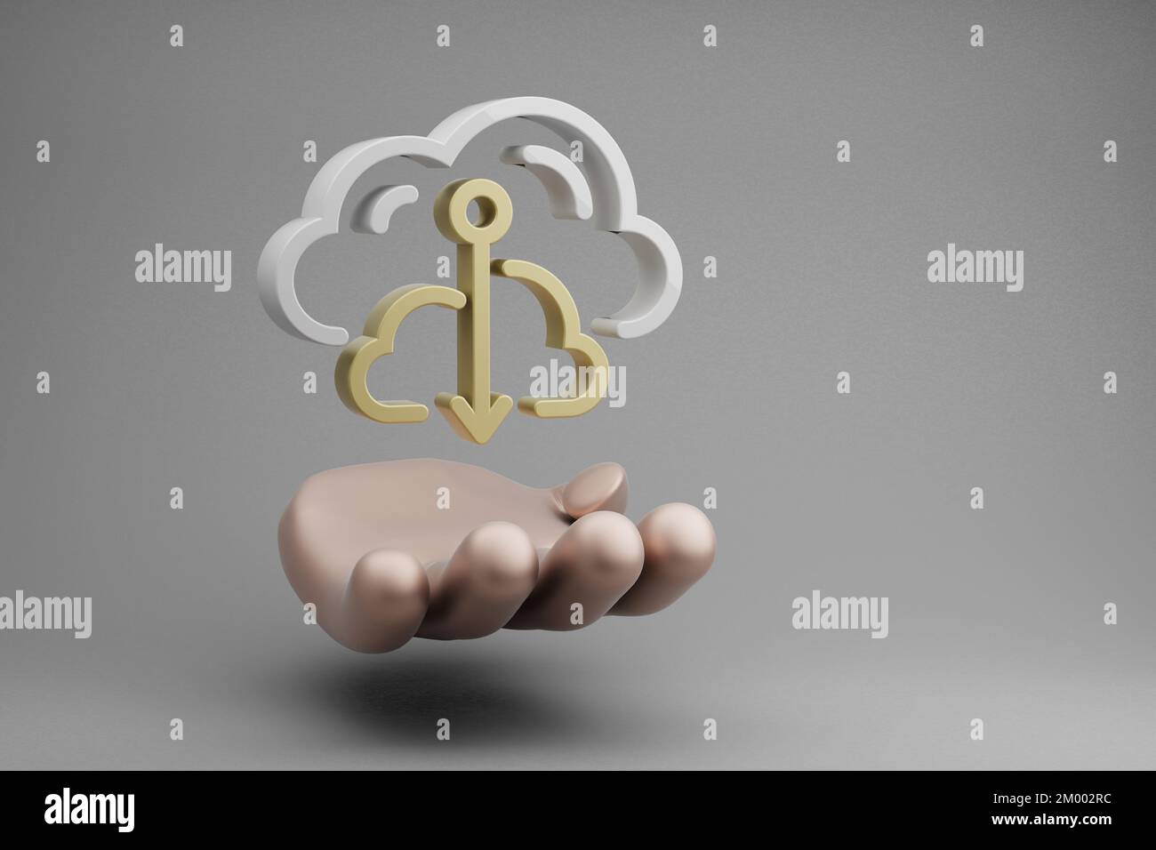 Beautiful abstract illustrations Golden Hand Holding Cloud Database ...