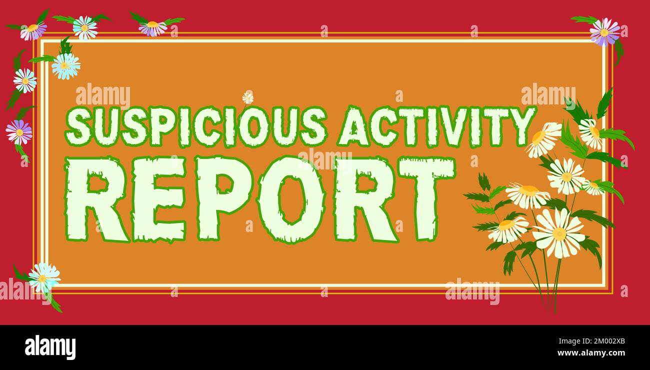 Conceptual display Suspicious Activity Report. Word Written on account ...