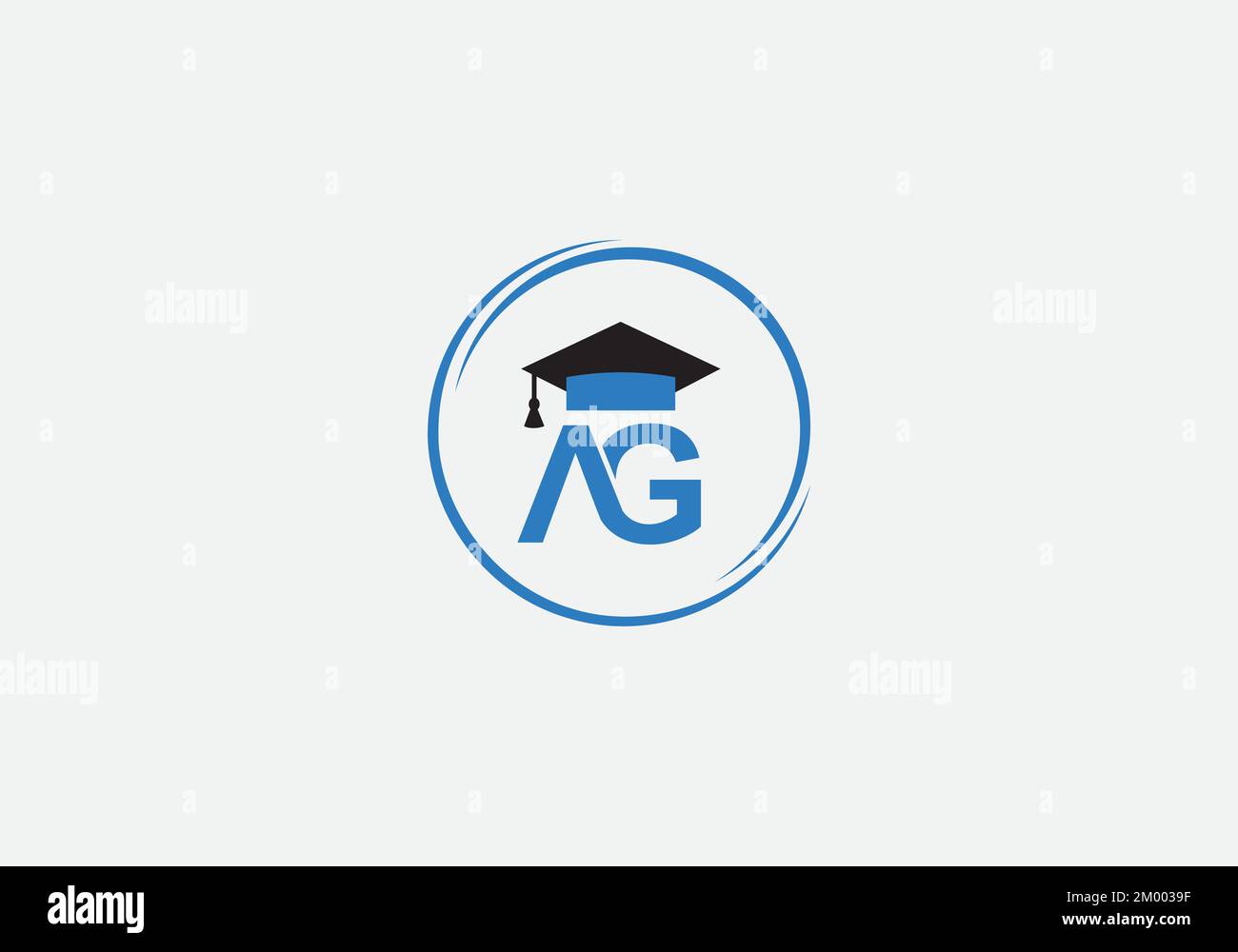 Educational cap monogram and graduation cap symbol hi-res stock ...