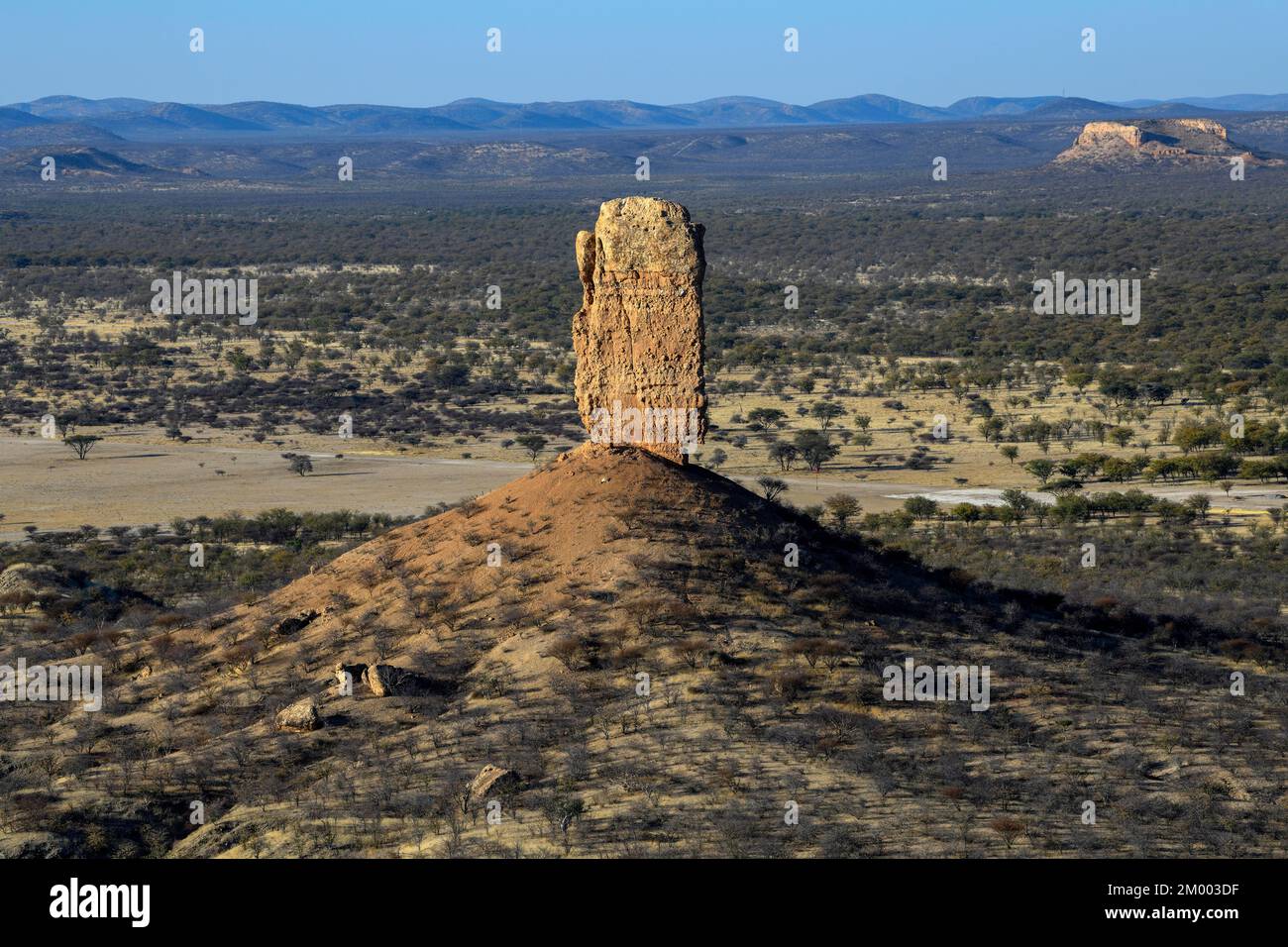 View of the Finger Cliff, Vingerklip, rocky outcrop in the Ugab Valley ...
