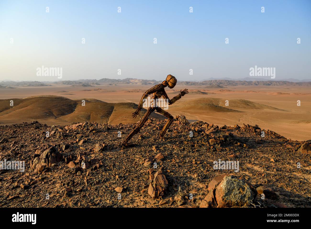 Stone man by artist RENN at Skeleton Coast View Point in the Namib ...