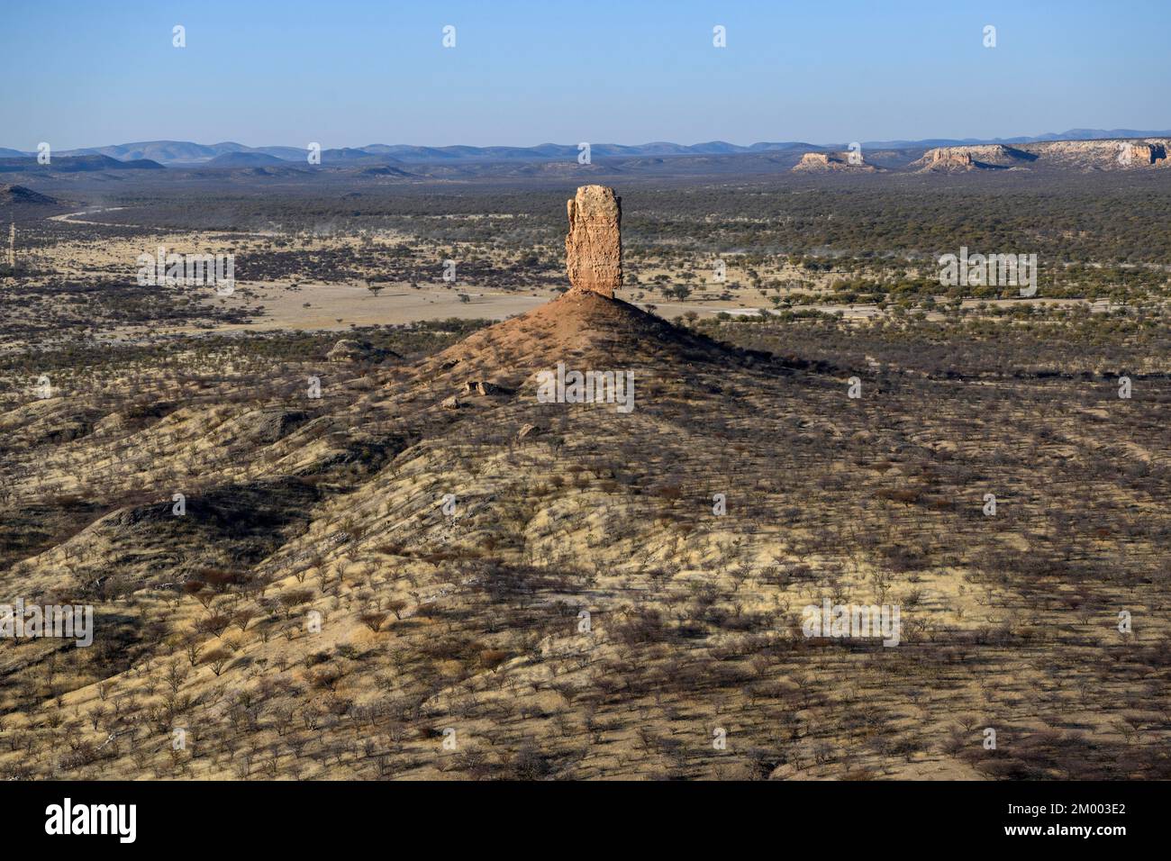 View of the Finger Cliff, Vingerklip, rocky outcrop in the Ugab Valley ...