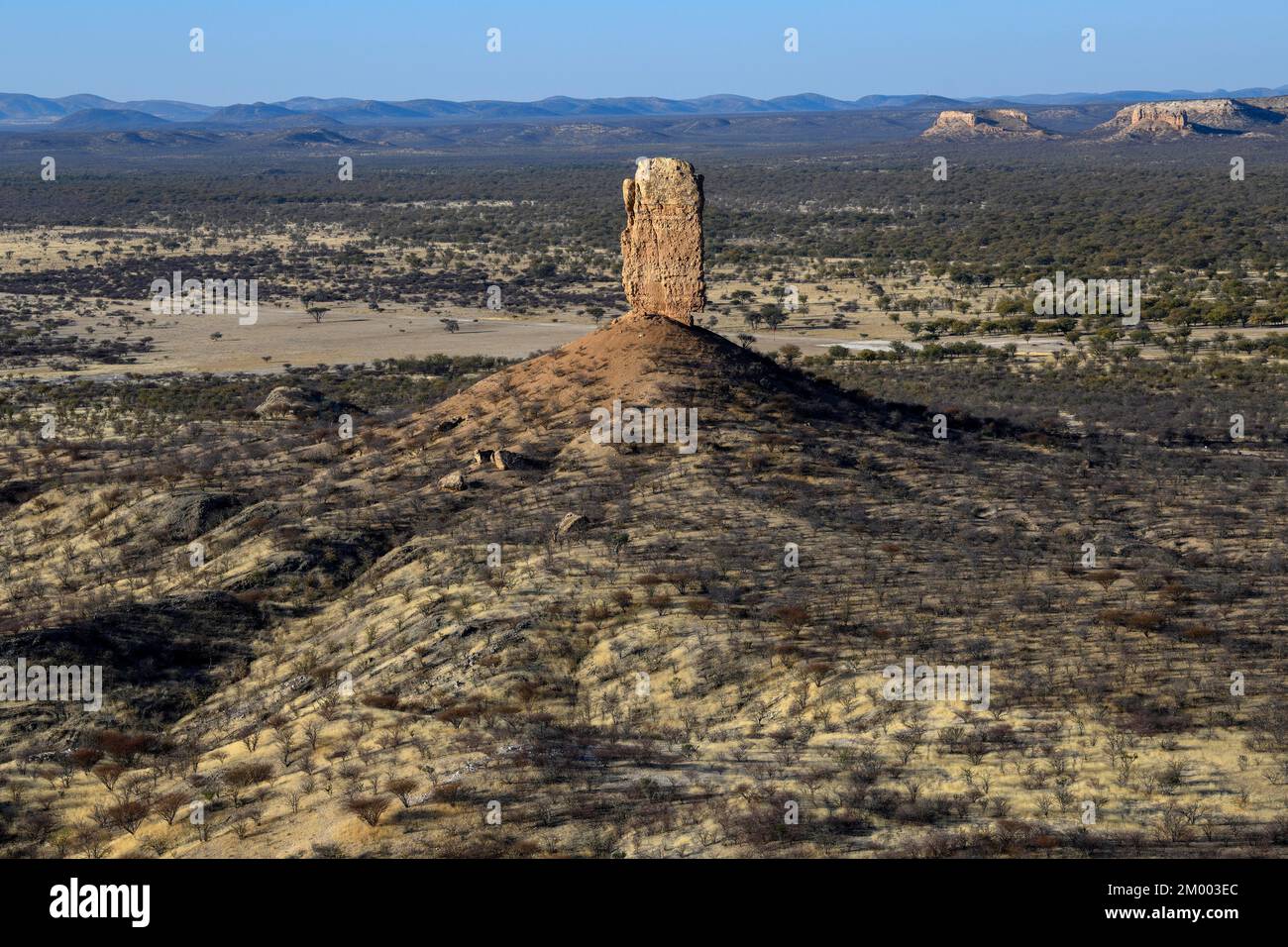 View of the Finger Cliff, Vingerklip, rocky outcrop in the Ugab Valley ...