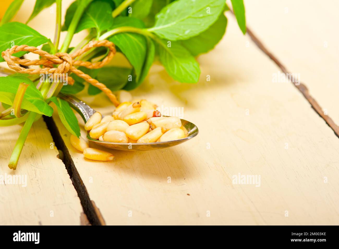 Arab traditional style mint and pine nuts tea called at tay Stock Photo ...