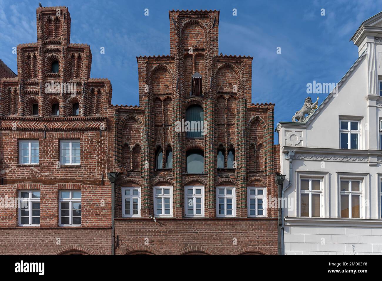 Gothic stepped gable, built 15th century, Lüneburg, Lower Saxony ...