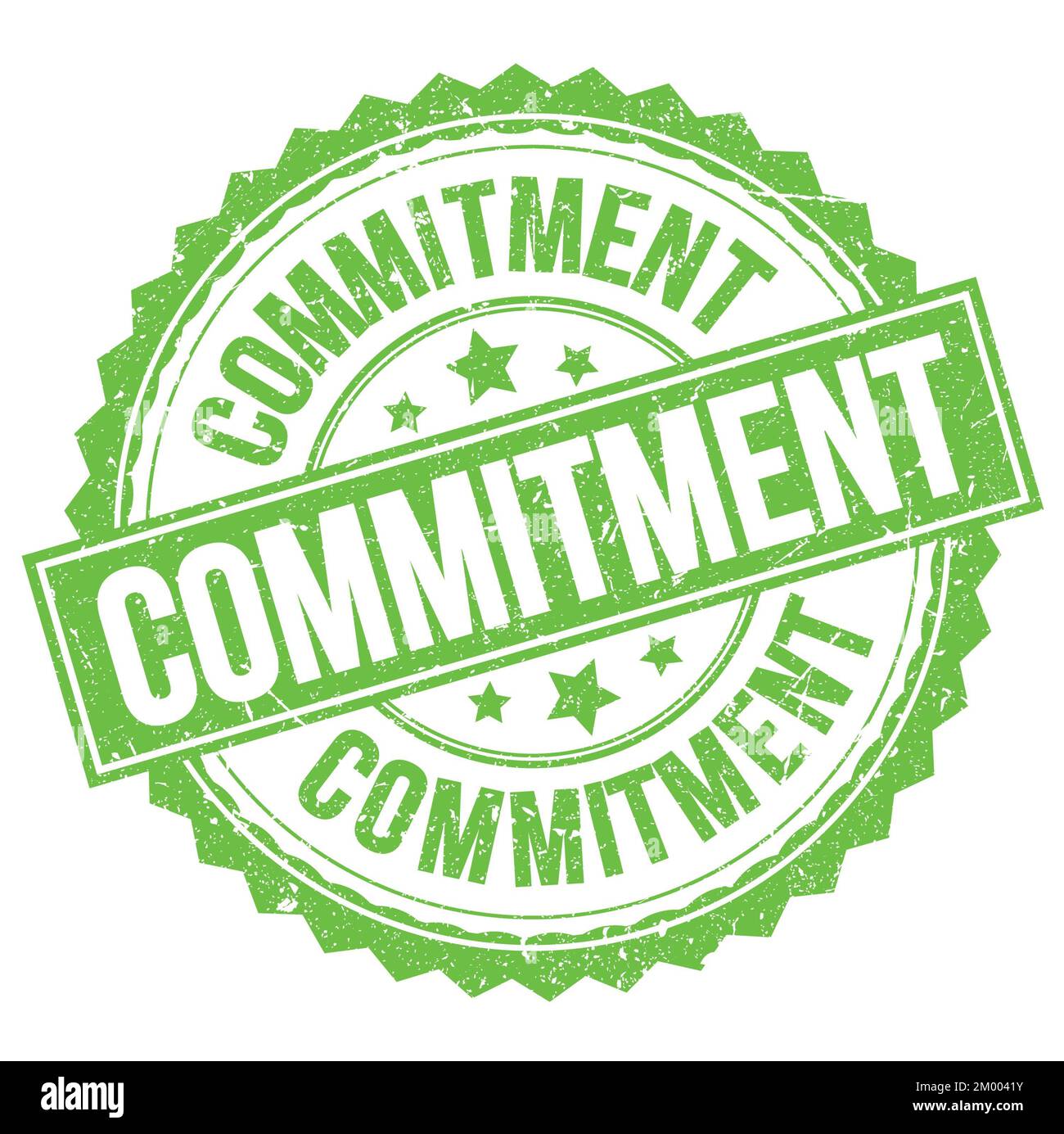COMMITMENT text written on green round stamp sign Stock Photo - Alamy