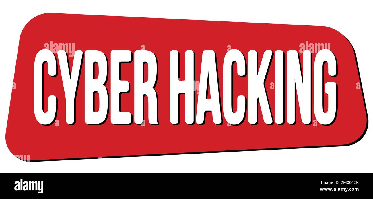 CYBER HACKING text written on red trapeze stamp sign Stock Photo - Alamy