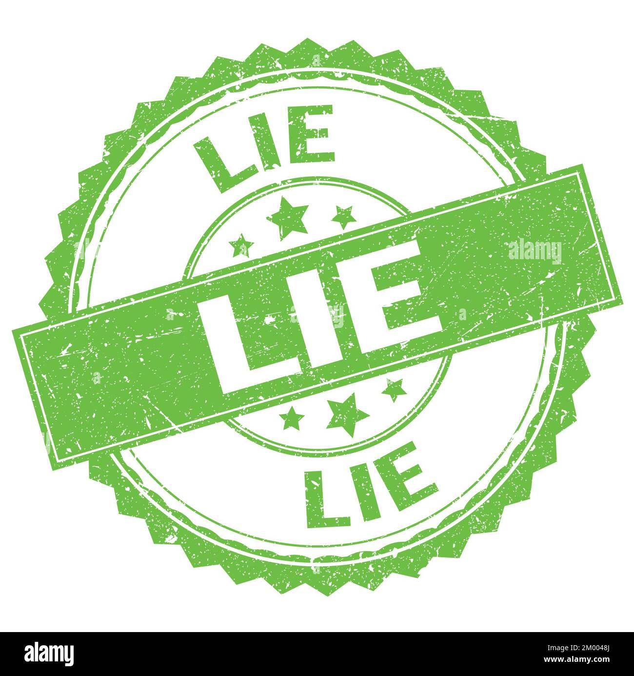 LIE text written on green round stamp sign Stock Photo - Alamy