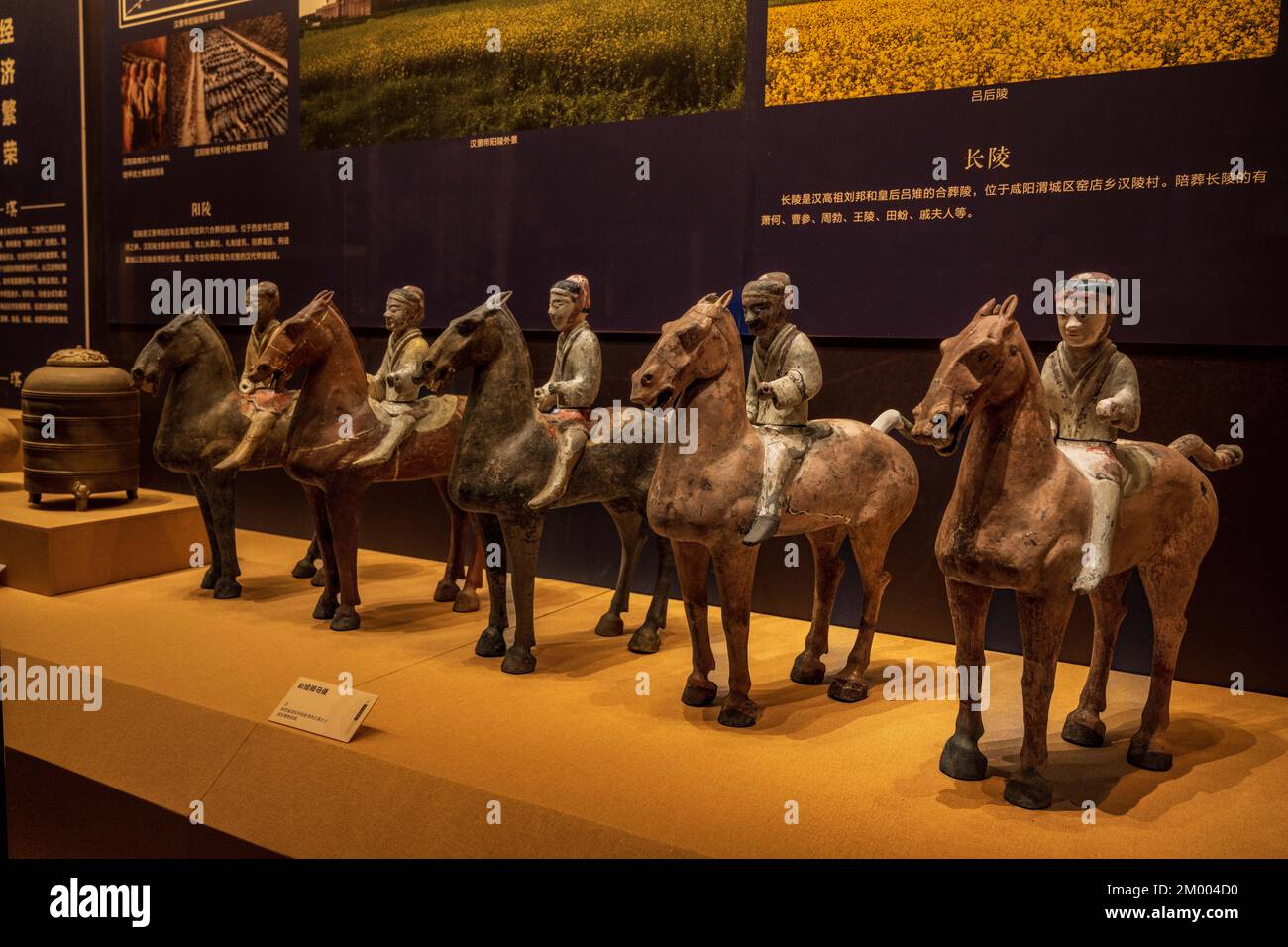 NANNING, CHINA - DECEMBER 1, 2022 - A painted equestrian terracotta ...