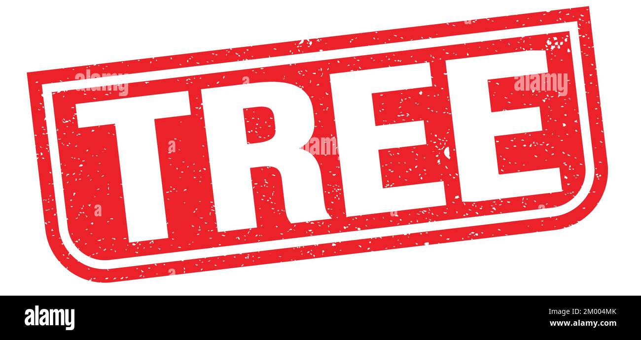 TREE text written on red grungy stamp sign Stock Photo - Alamy