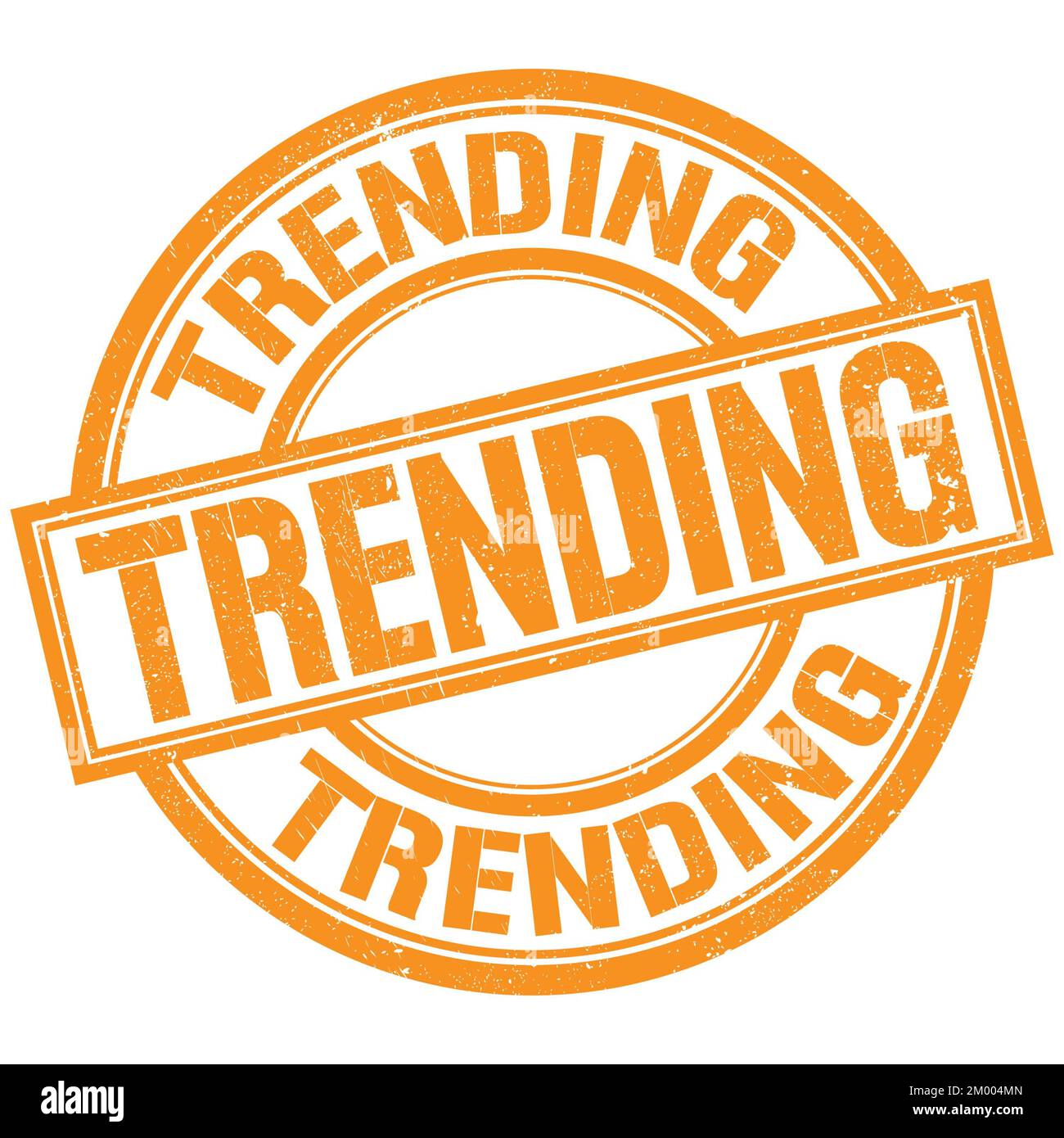 TRENDING text written word on orange round stamp sign Stock Photo - Alamy