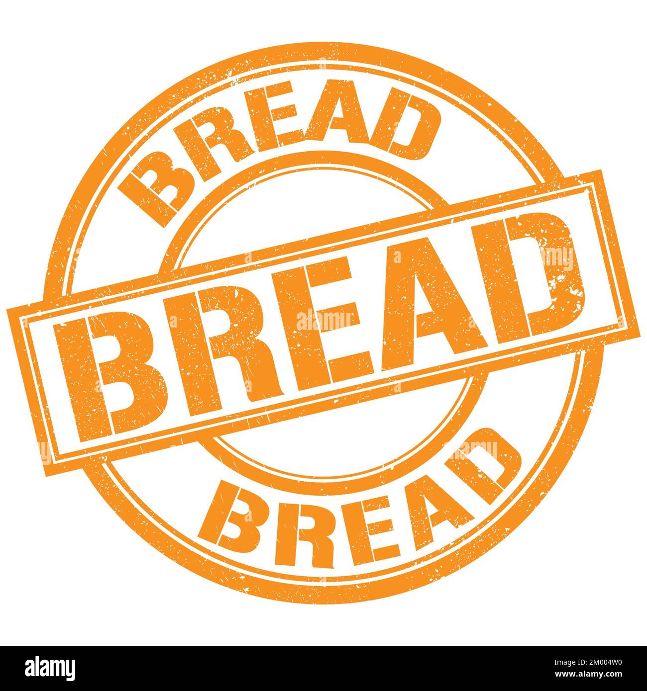 BREAD text written on orange round stamp sign Stock Photo - Alamy