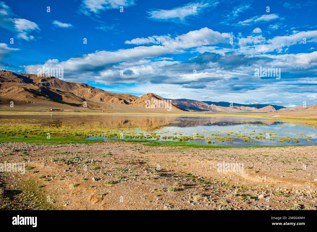 Beautiful mountain lake along the road from Ali and Gerze, Western ...