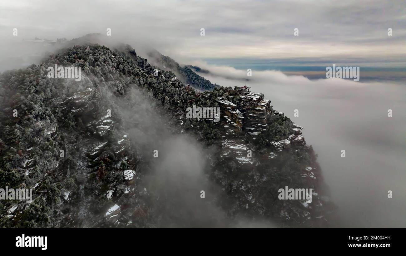 JIUJIANG, CHINA - DECEMBER 2, 2022 - A view of the Lushan Mountain ...