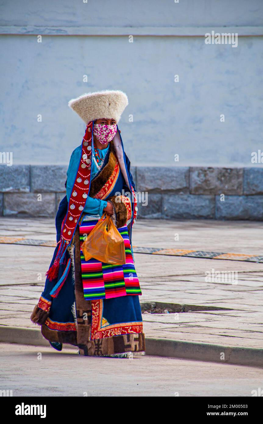 Traditional dressed woman on the festival of the tribes in Gerze ...