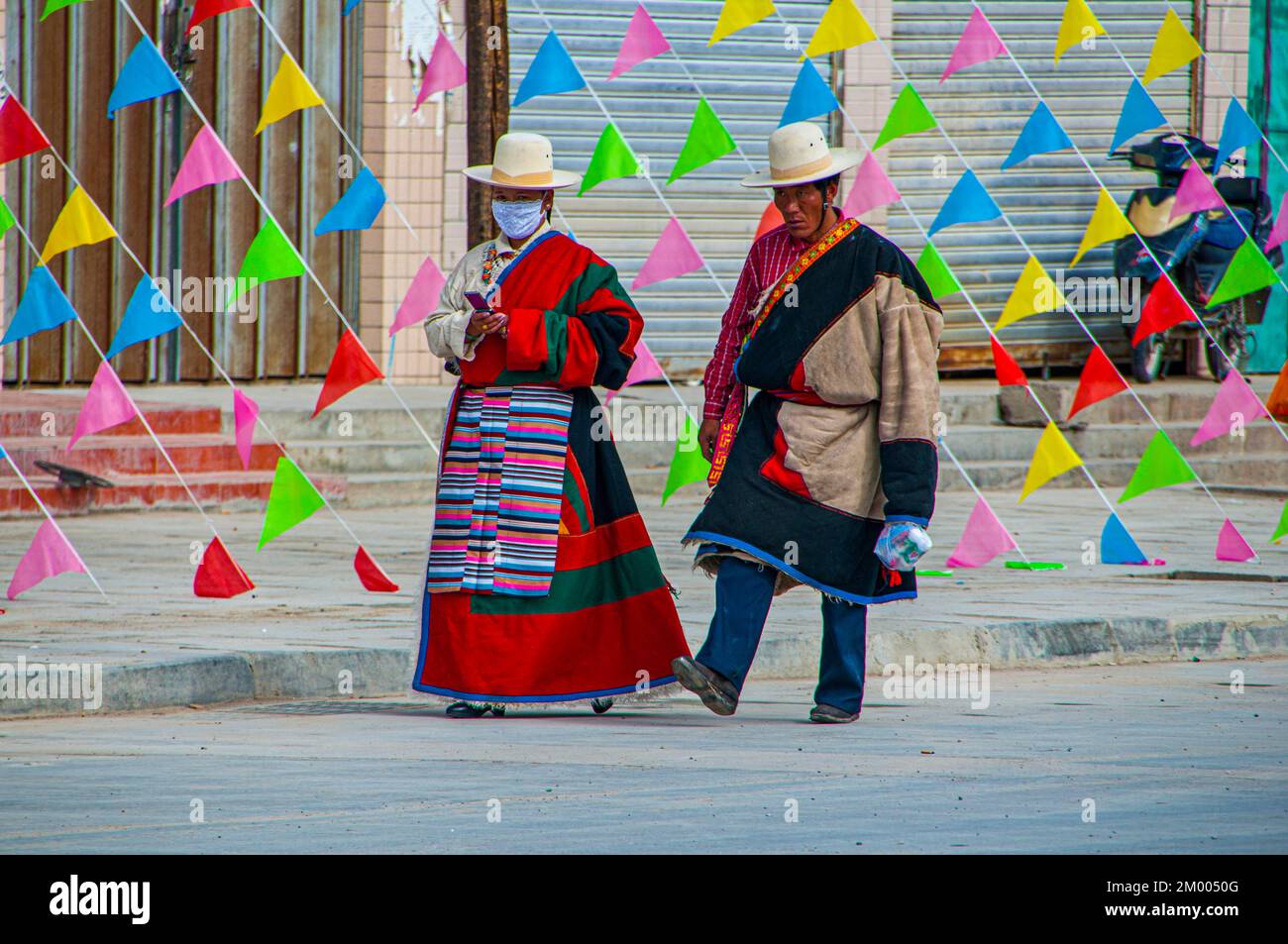 Traditional dressed couple on the festival of the tribes in Gerze ...